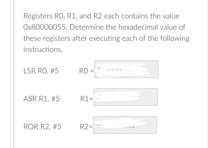 Solved Array A contains three 8-bit numbers. Complete each | Chegg.com
