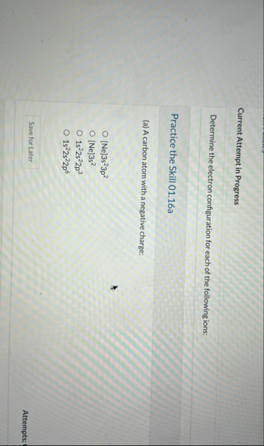 Solved Current Attempt in ProgressDetermine the electron | Chegg.com