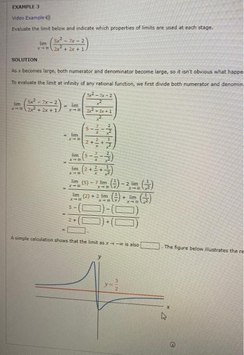 Solved sentineWideo Exampled Evaluate the limit below and | Chegg.com