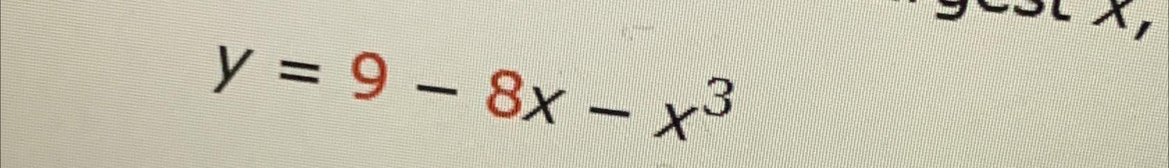 Solved y=9-8x-x3 Fibd intercepts | Chegg.com