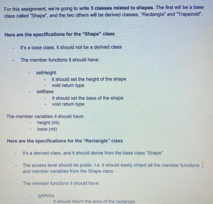 Solved For this assignment, we're going to write 3 classes | Chegg.com