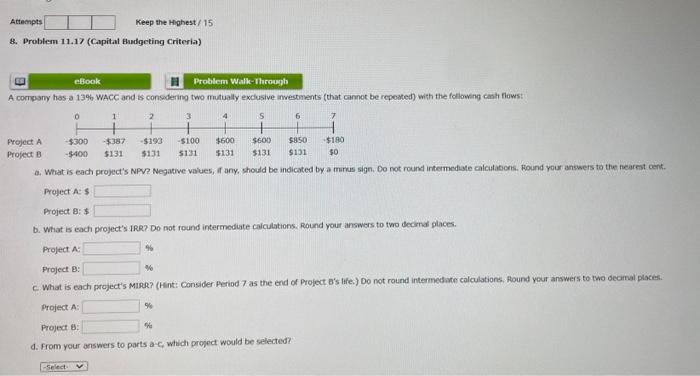 Solved Projed A=5 Mopect b: 3 Projest A Project th Moject A: | Chegg.com