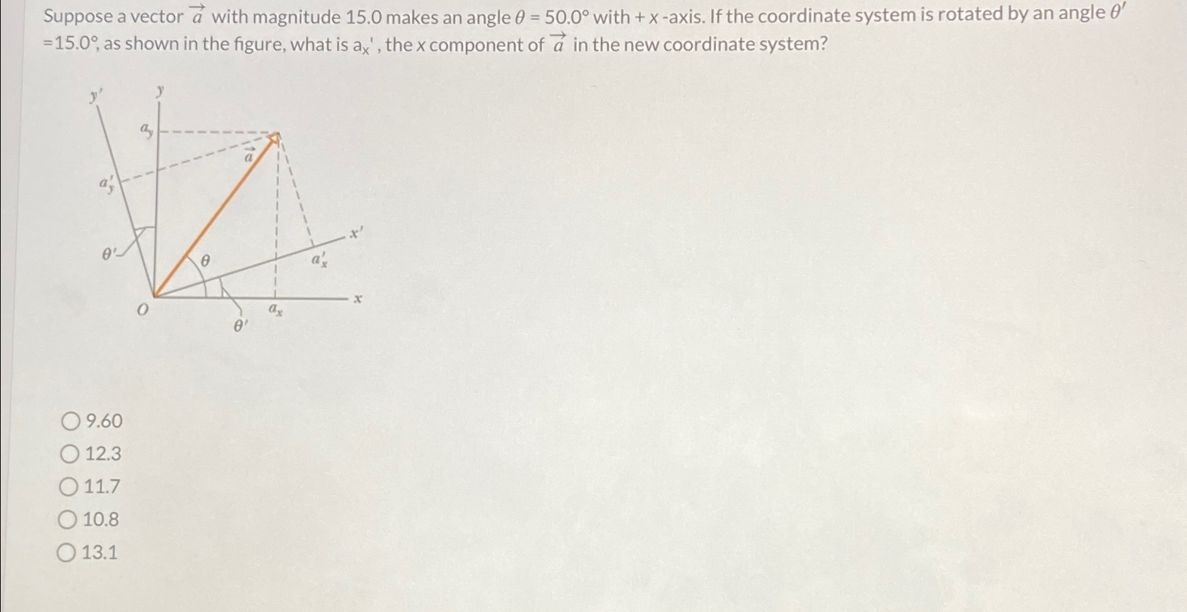 Solved Suppose a vector vec(a) ﻿with magnitude 15.0 ﻿makes | Chegg.com