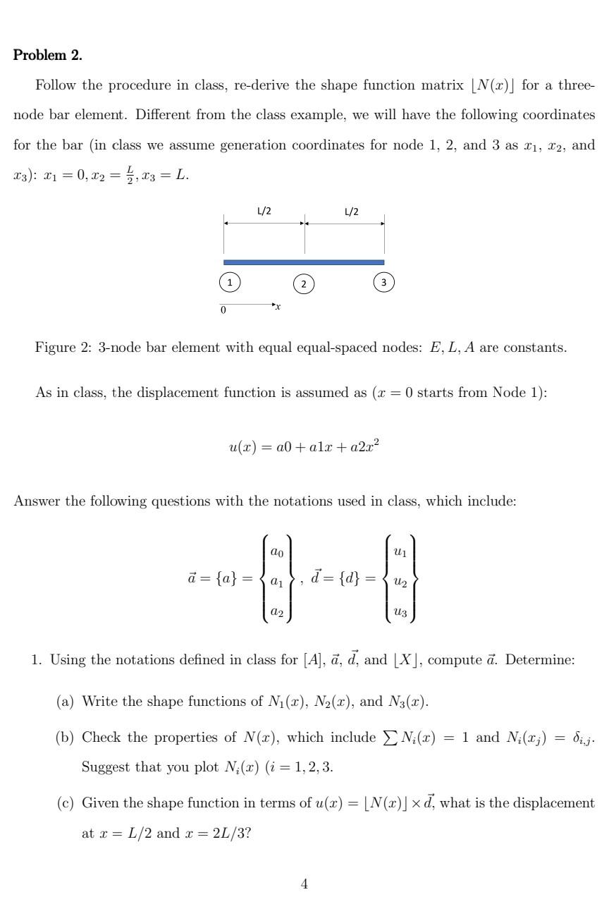 Problem 2. Follow the procedure in class, re-derive | Chegg.com