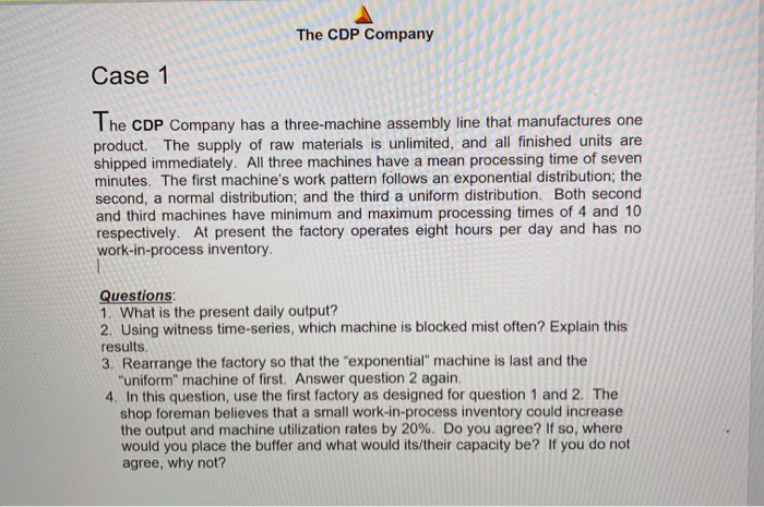 The CDP Company Case 1 The CDP Company has a | Chegg.com