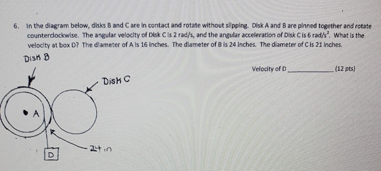 Solved 6. In the diagram below, disks B and Care in contact | Chegg.com