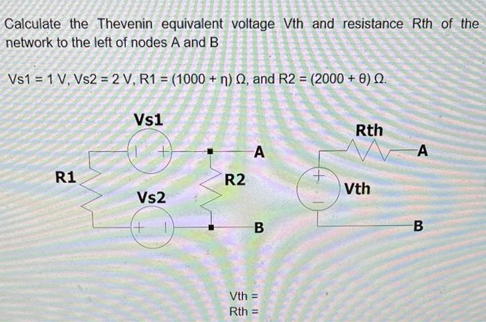 Solved Calculate the Thevenin equivalent voltage Vth and | Chegg.com