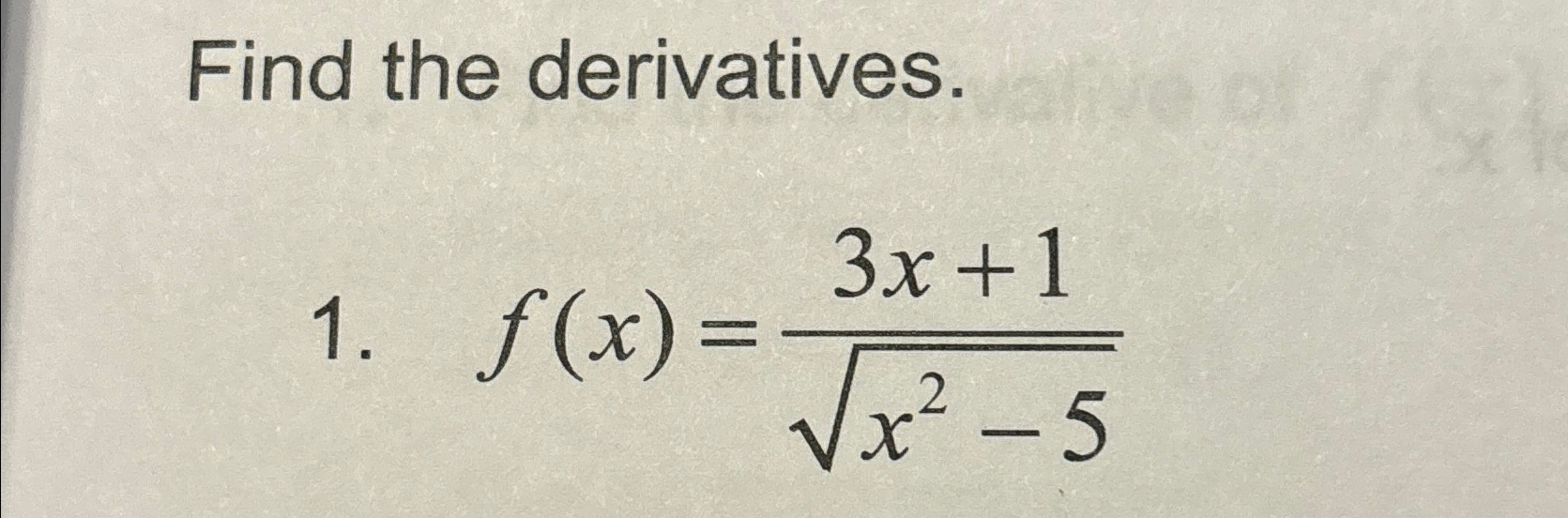 Solved Steps for... derivative of Find the | Chegg.com