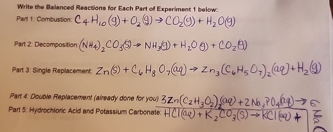 Solved Write the Balanced Reactions for Each Part of | Chegg.com
