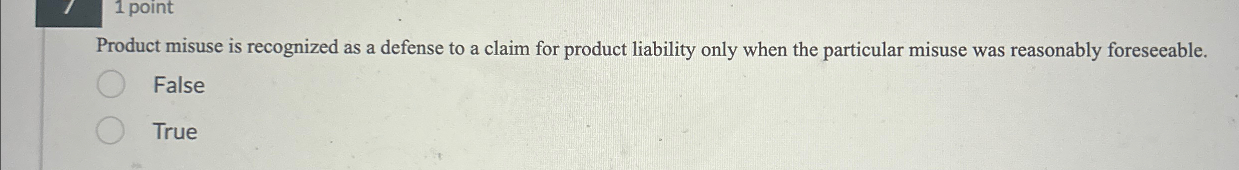Solved 1 ﻿pointProduct misuse is recognized as a defense to | Chegg.com