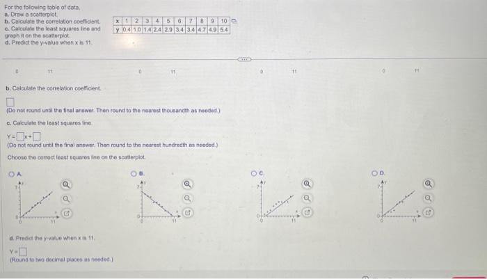 Solved For the following table of date. a. Draw a | Chegg.com