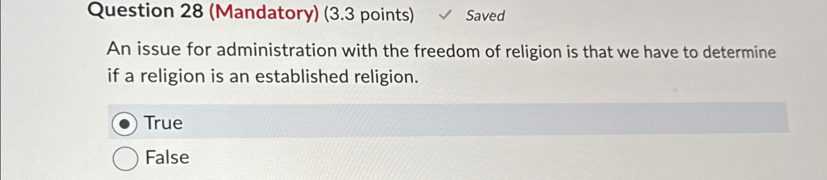 Solved Question 28 (Mandatory) (3.3 ﻿points)SavedAn issue | Chegg.com