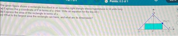 Solved Points: 0.5 of 1 The given figure shows a rectangle | Chegg.com