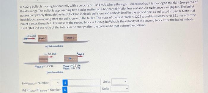 Solved A 6.32−g bullet is moving horizontally with a | Chegg.com