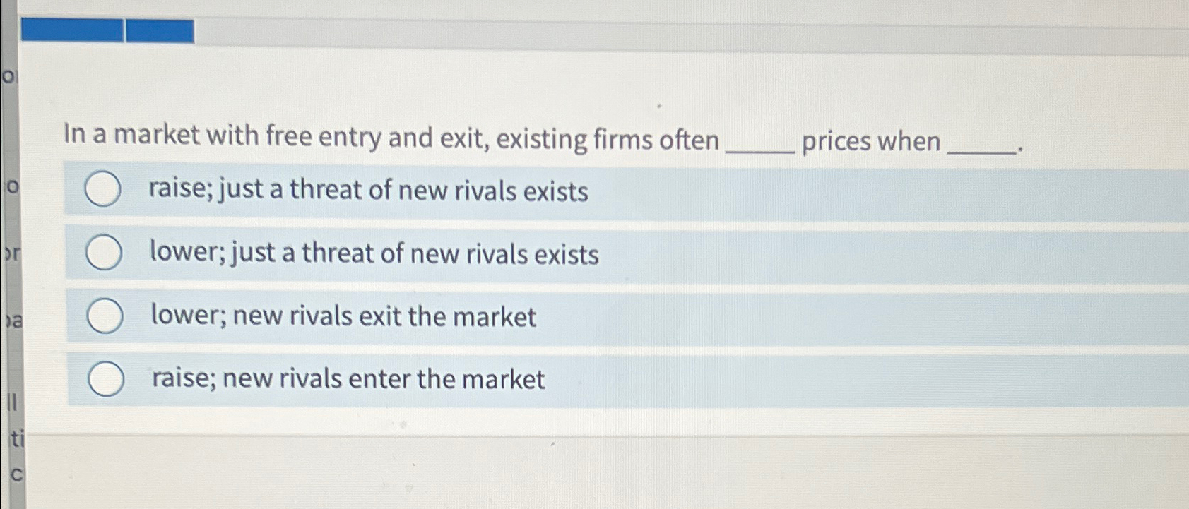 Solved In a market with free entry and exit, existing firms | Chegg.com