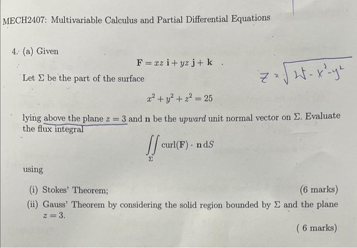 Solved MECH2407: Multivariable Calculus and Partial | Chegg.com