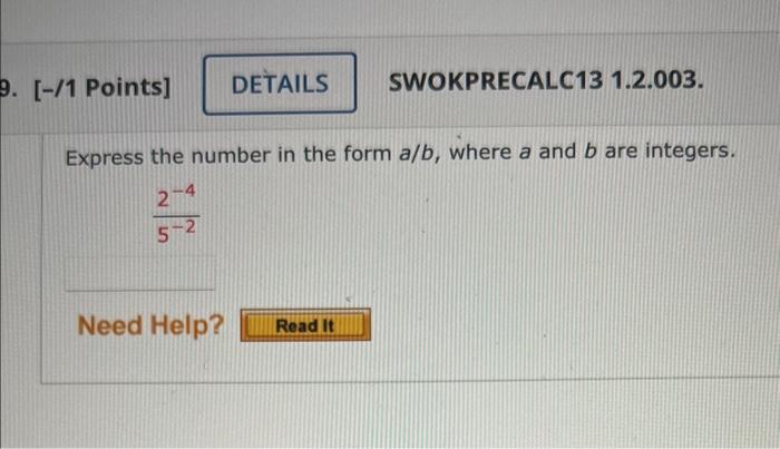Solved Express the number in the form a/b, where a and b are | Chegg.com