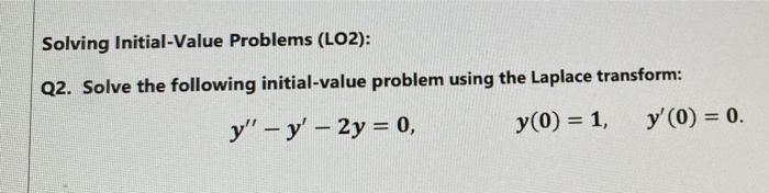 Solved Solving Initial-Value Problems (LO2): Q2. Solve the | Chegg.com