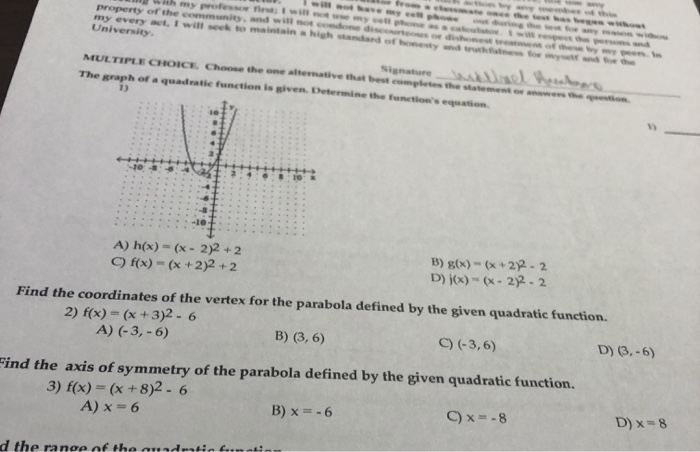 Solved University MULTIPLE CHOICE. Choose the one | Chegg.com