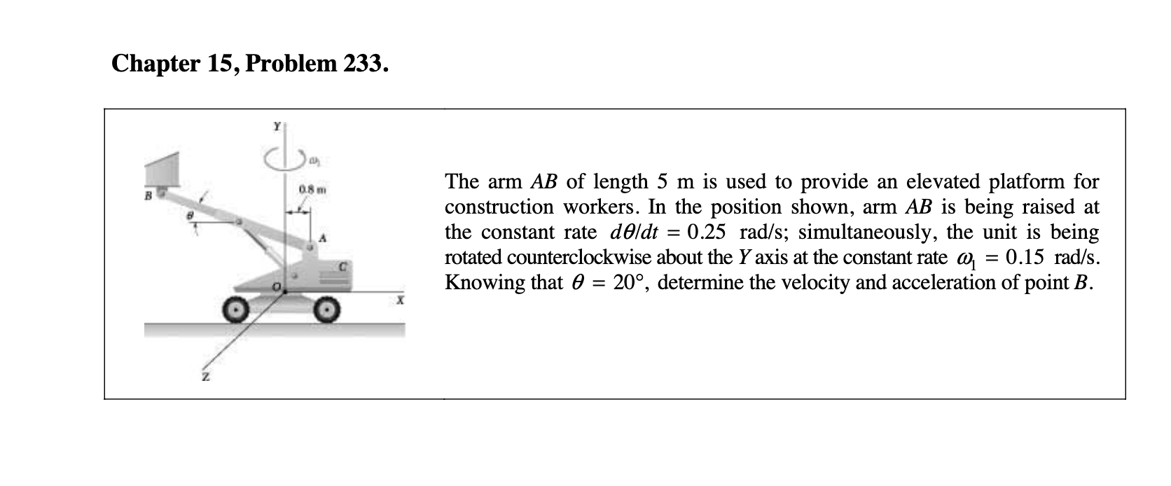 Solved Chapter 15, ﻿Problem 233.The arm AB of ﻿length 5 m is | Chegg.com