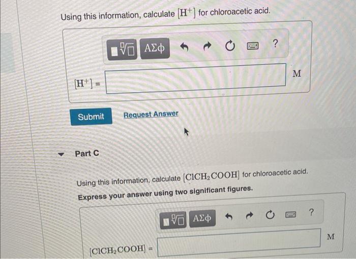 Solved A 0.100 M solution of chloroacetic acid (ClCH2COOH) | Chegg.com