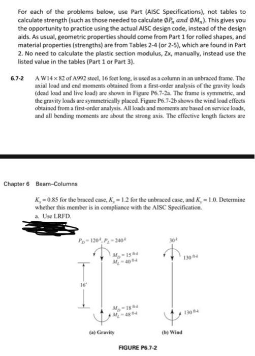Solved For each of the problems below, use Part (AISC | Chegg.com