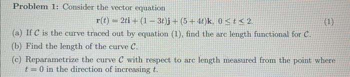Solved Problem 1: Consider the vector equation | Chegg.com
