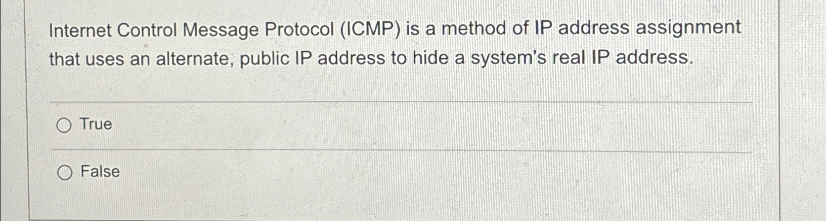 Solved Internet Control Message Protocol (ICMP) ﻿is a method | Chegg.com