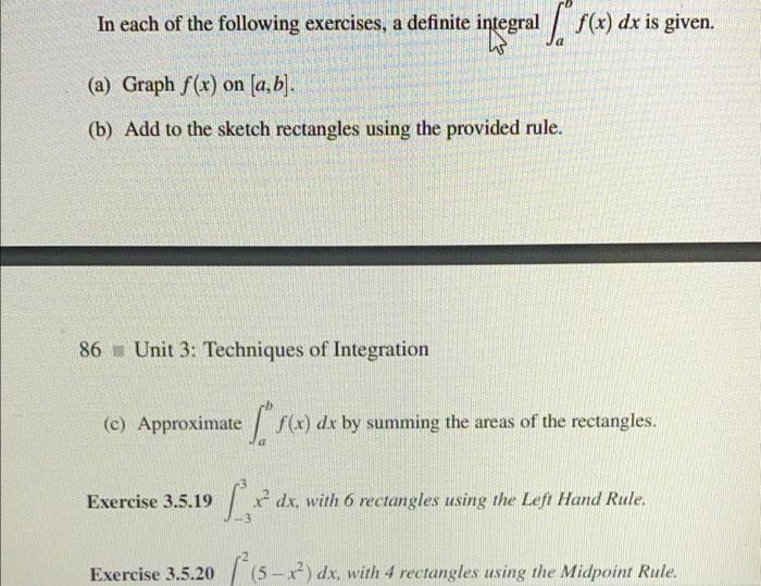 Solved in each of tbe following exercises, a definite | Chegg.com Solved in each of tbe following exercises, a definite | Chegg.com