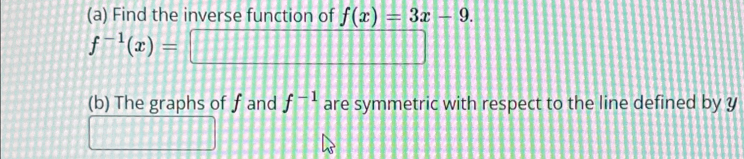 Solved (a) ﻿Find the inverse function of | Chegg.com
