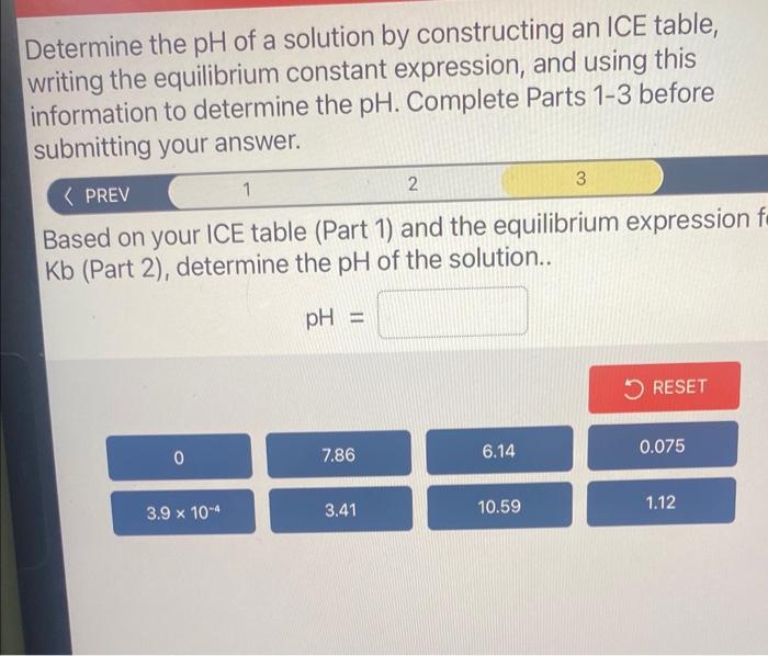 Solved Determine the pH of a solution by constructing an ICE | Chegg.com