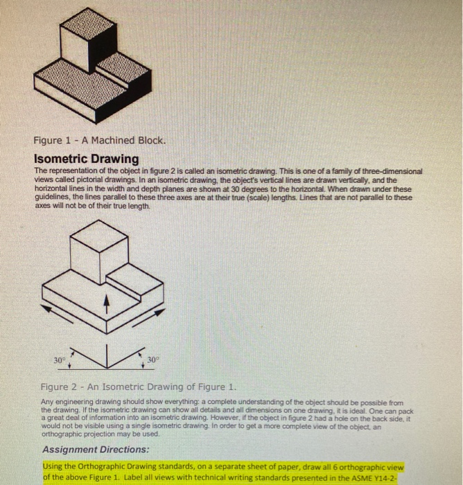 Solved Figure 1 - A Machined Block. Isometric Drawing The | Chegg.com