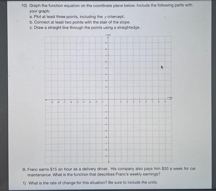 Solved For each situation, graph the function and describe | Chegg.com