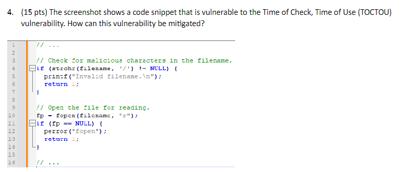 Solved The screenshot shows a code snippet that is | Chegg.com