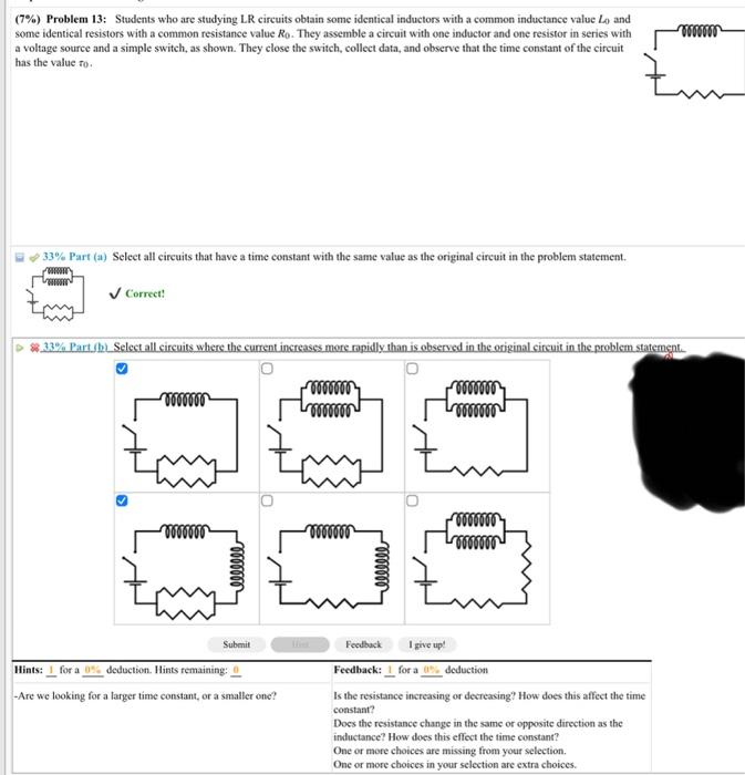 Solved (7\%) Problem 13: Students who are studying L.R | Chegg.com