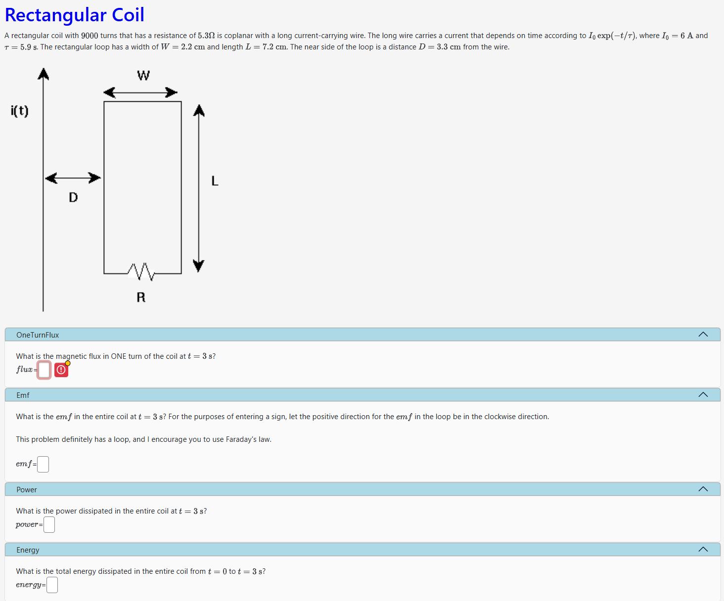 Solved Rectangular CoilA rectangular coil with 9000 ﻿turns | Chegg.com