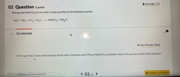 Solved 02 Question (1 point) Baking soda (NaHCO3) can be | Chegg.com