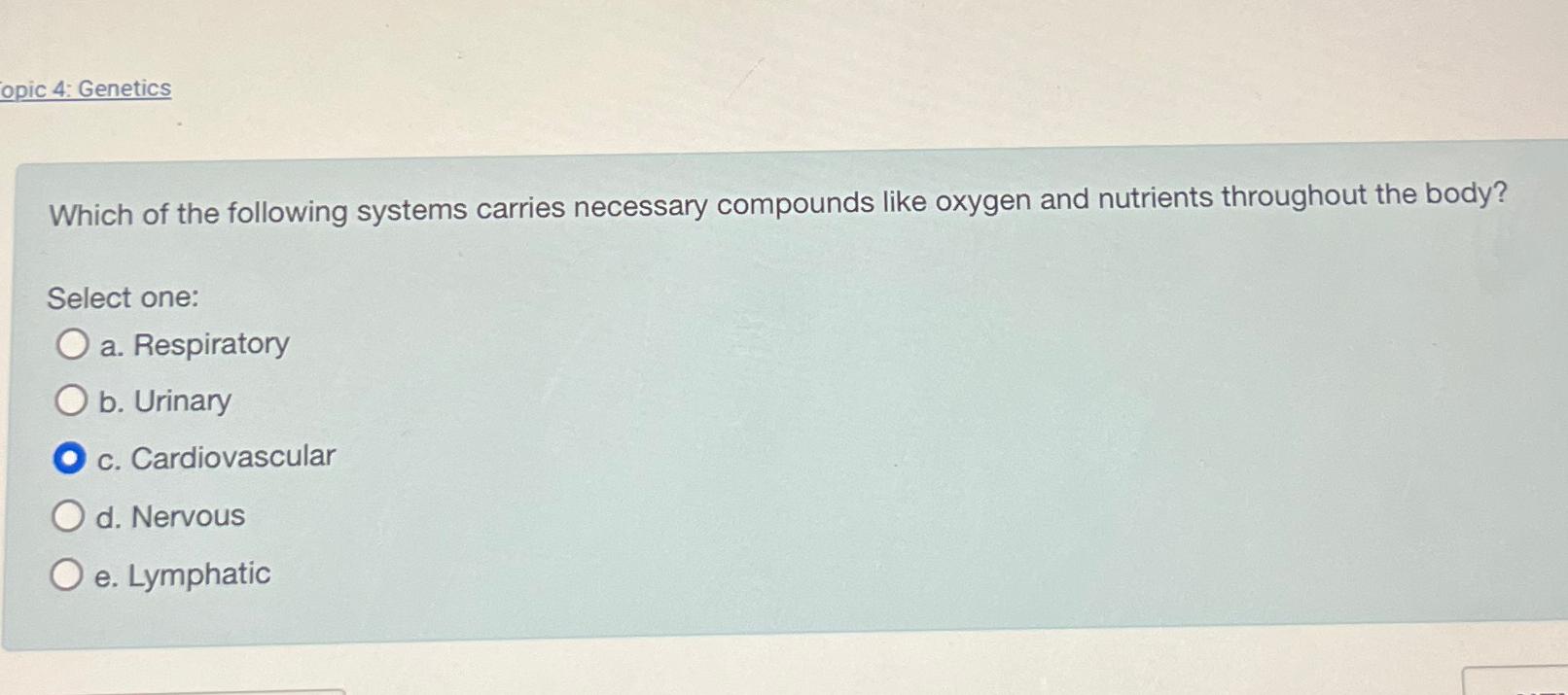 Solved opic 4: GeneticsWhich of the following systems | Chegg.com