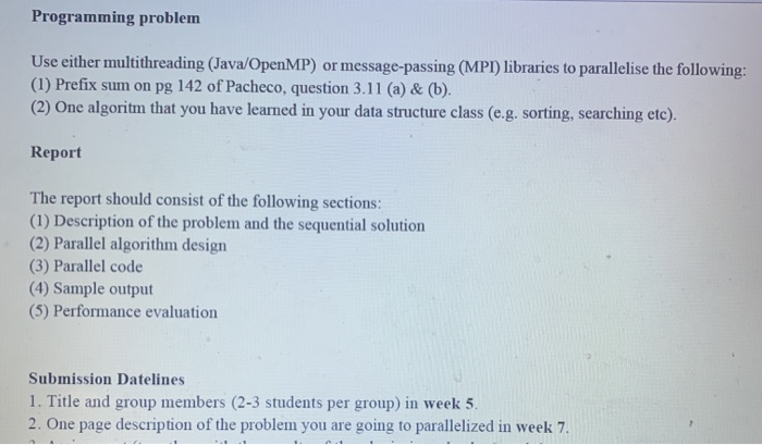Programming problem Use either multithreading | Chegg.com