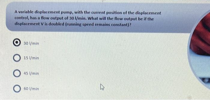 Solved A variable displacement pump, with the current | Chegg.com