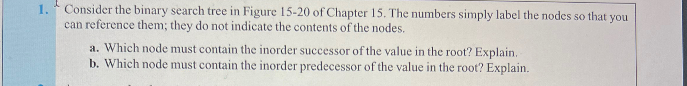 Solved ?t ﻿Consider the binary search tree in Figure 15-20 | Chegg.com