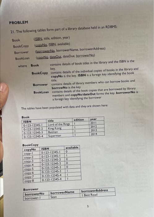 Solved The tables have been populated with data and they are | Chegg.com