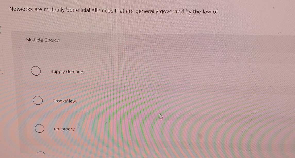Solved Networks are mutually beneficial alliances that are | Chegg.com