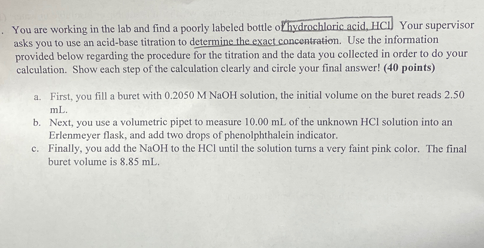 Solved You are working in the lab and find a poorly labeled | Chegg.com