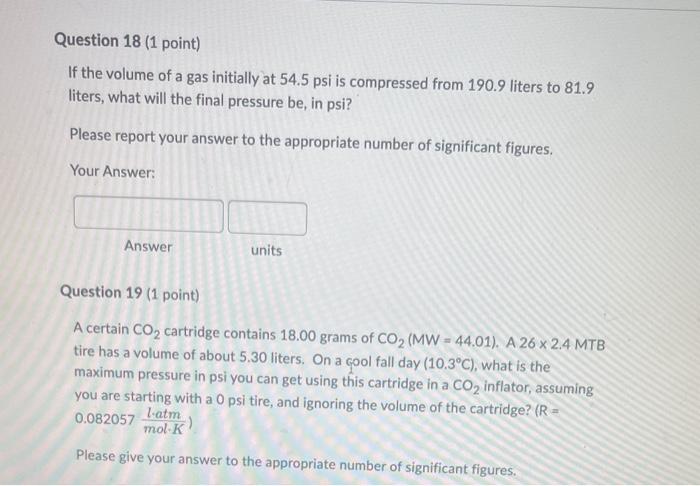  Solved If The Volume Of A Gas Initially At 54 5 Ps