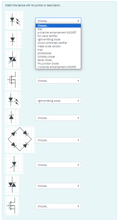 Solved Match the device with its symbol or description. | Chegg.com
