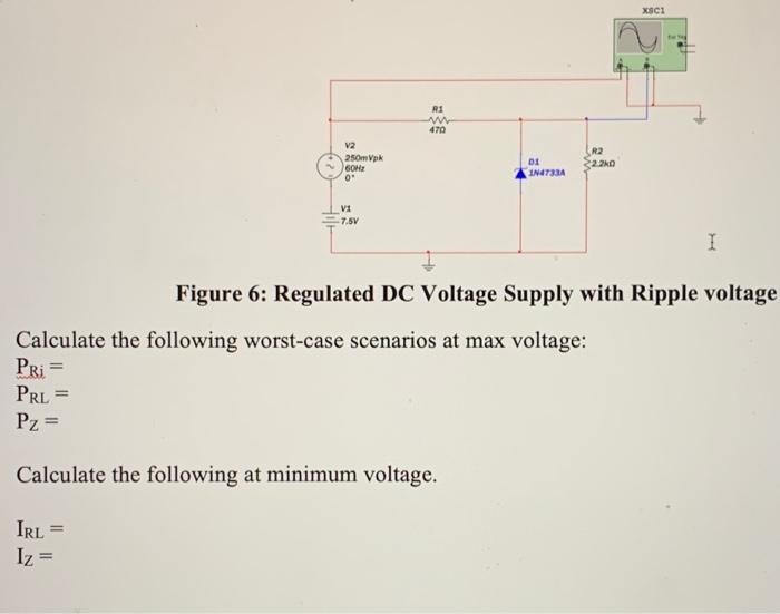 Solved сі RI w 470 V2 250mVpk 60W 0 DI IN4733 R2 322 V -7.5V | Chegg.com