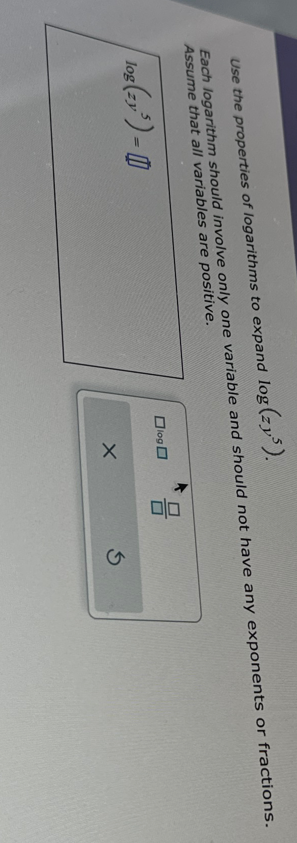 Solved Use the properties of logarithms to expand | Chegg.com