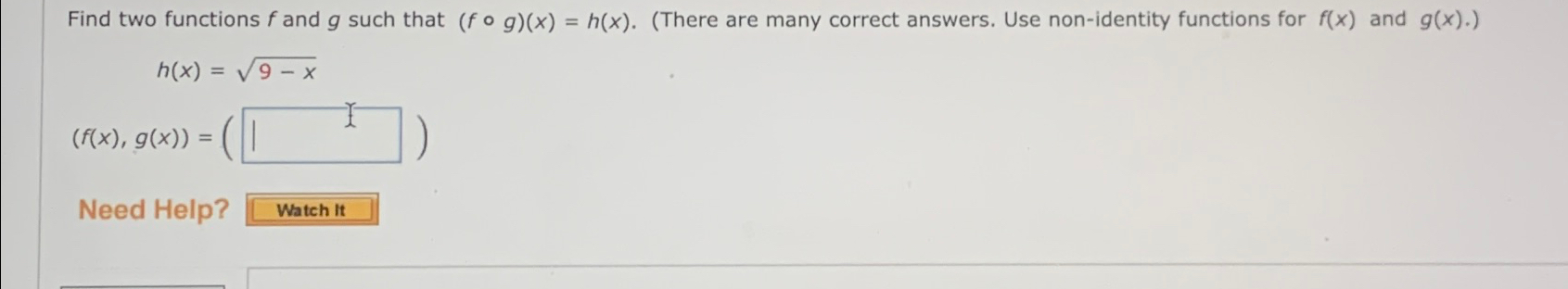 Solved Find two functions f ﻿and g ﻿such that | Chegg.com