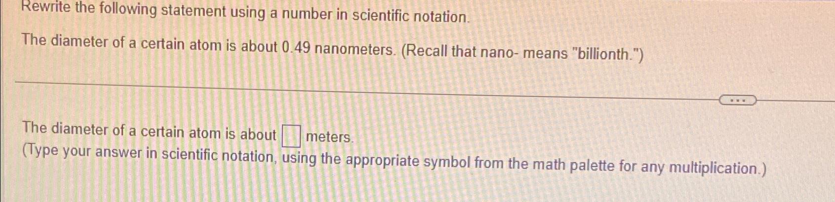 Solved Rewrite the following statement using a number in | Chegg.com